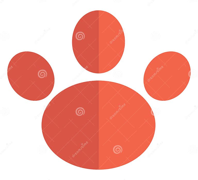 Red paw, icon stock vector. Illustration of sign, graphic - 261067015