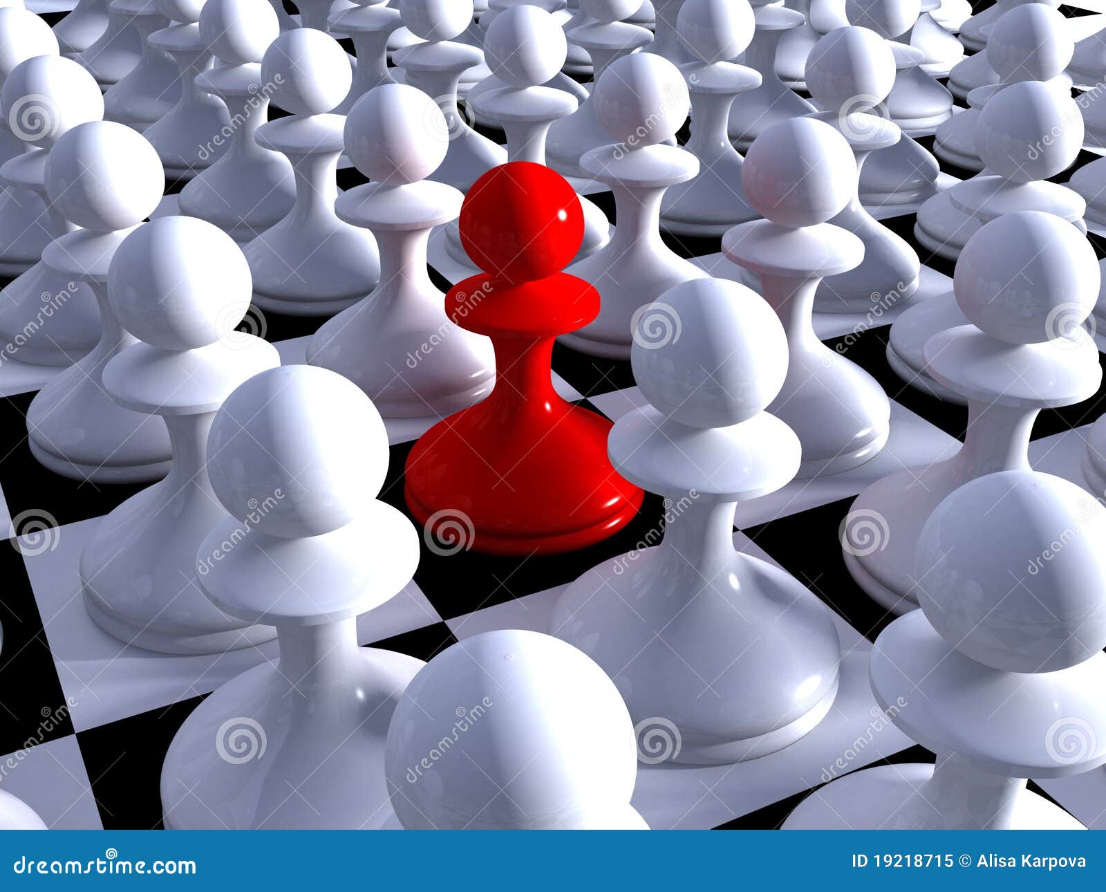 Red pawn of whites stock illustration. Illustration of conflict - 19218715