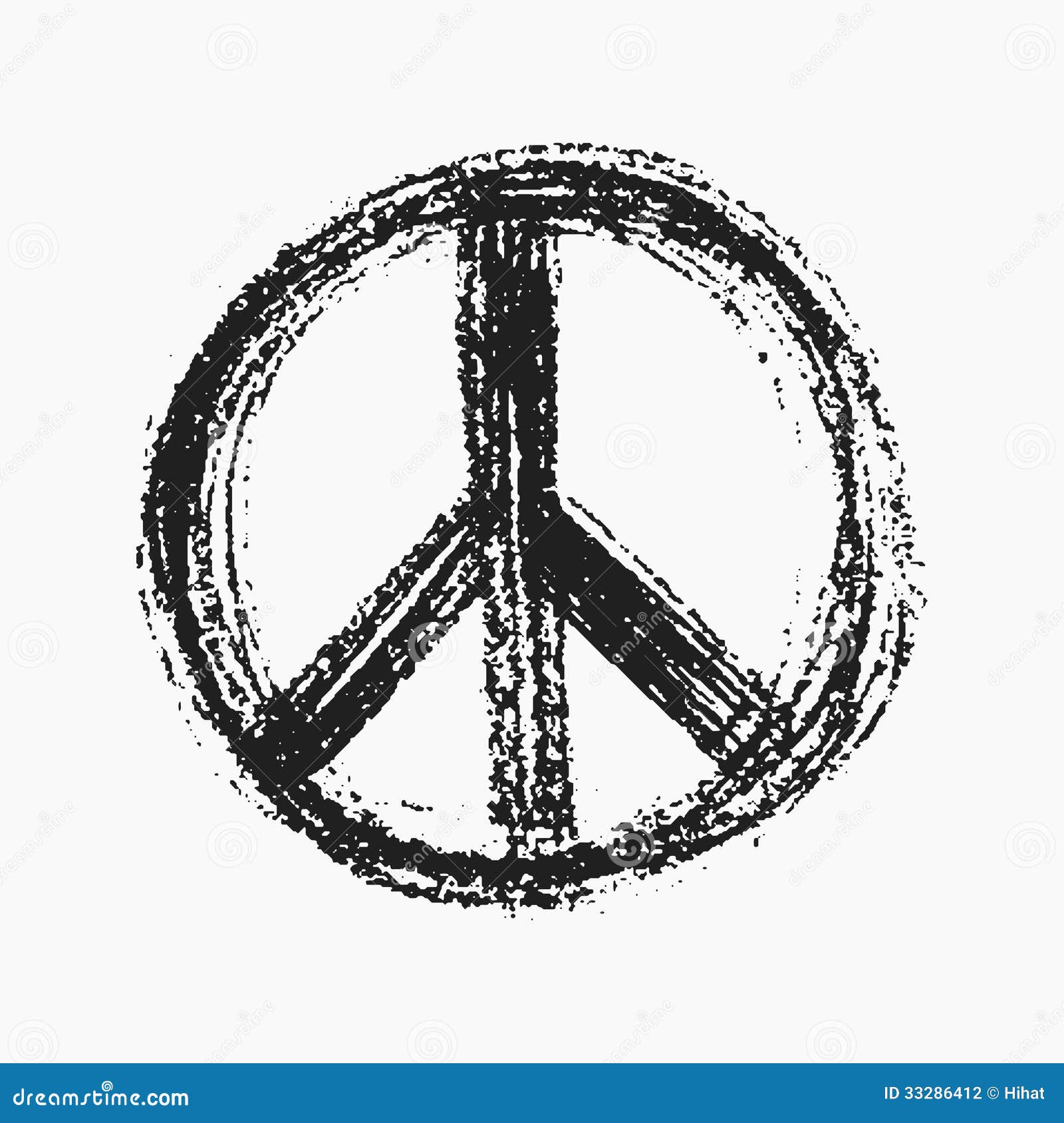 Red Peace Symbol Created in Grunge Style. Stock Vector - Illustration ...