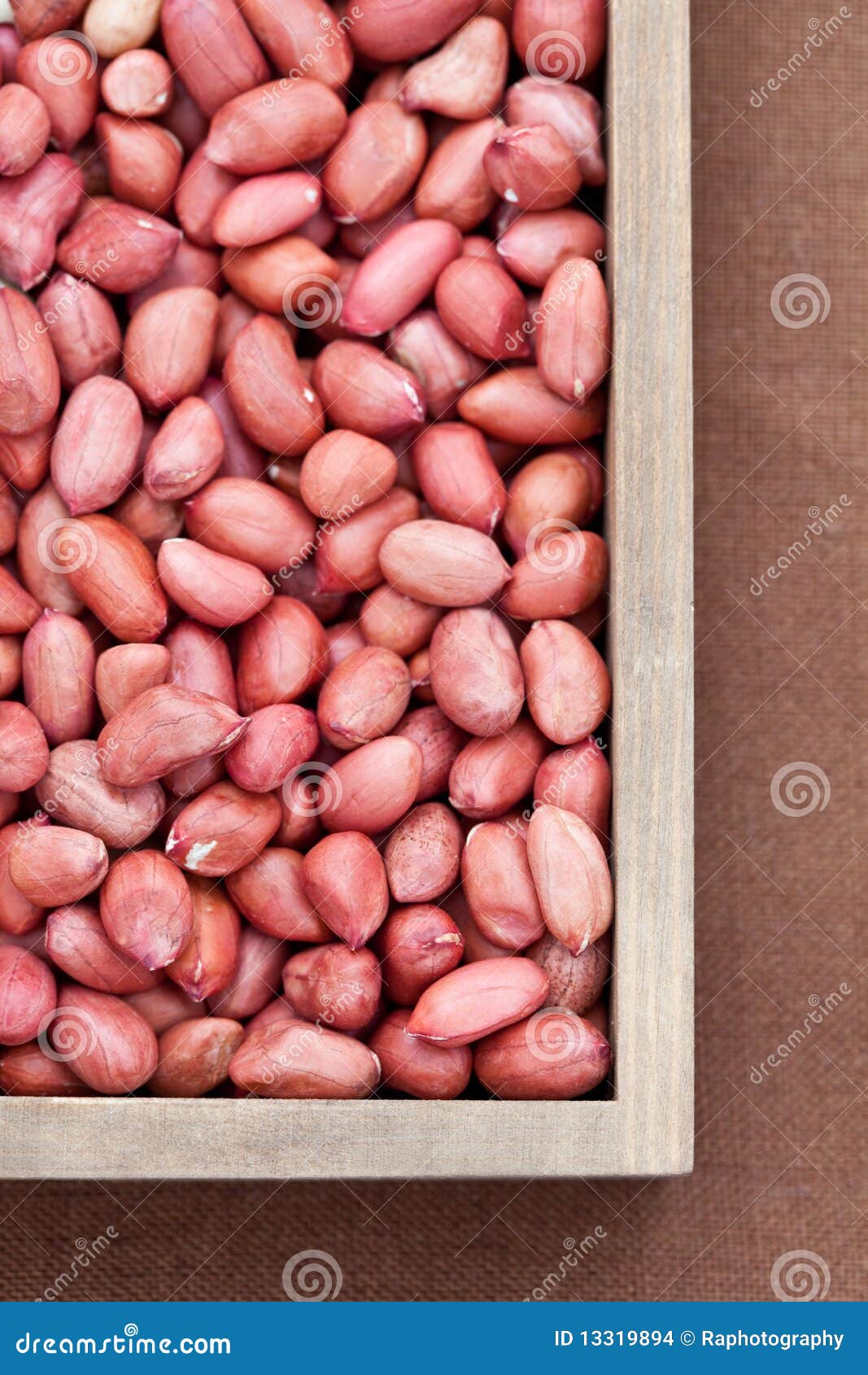 Red Peanuts in a Wooden Box Stock Photo - Image of nutrition, color ...