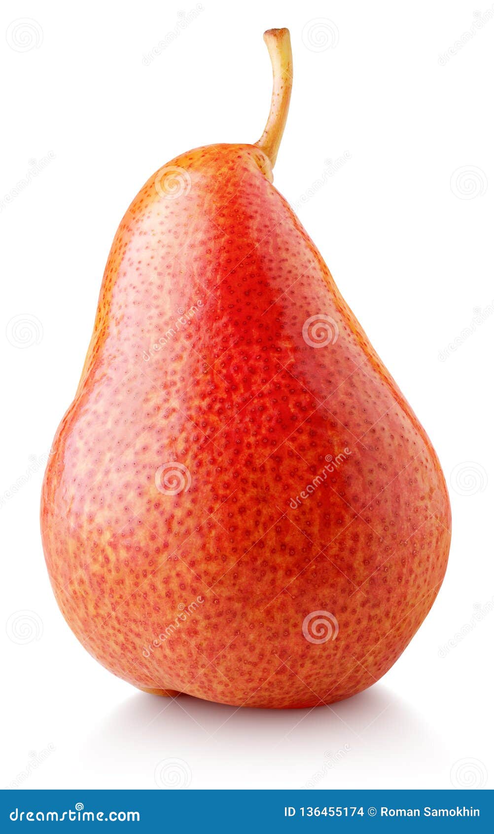 Red Pear Fruit Isolated on White Stock Photo - Image of bright ...