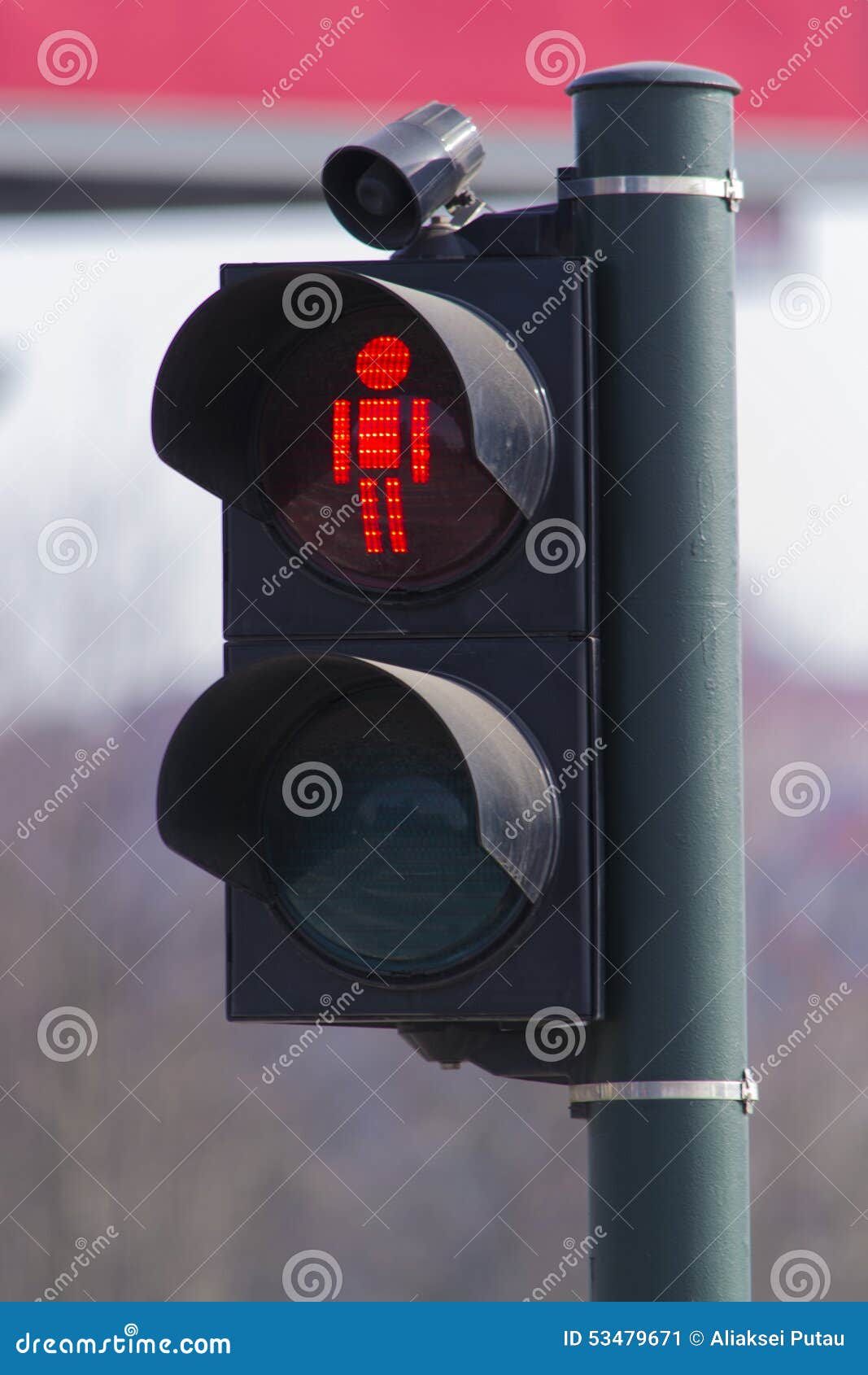 Red pedestrian streetlight stock image. Image of fine - 53479671