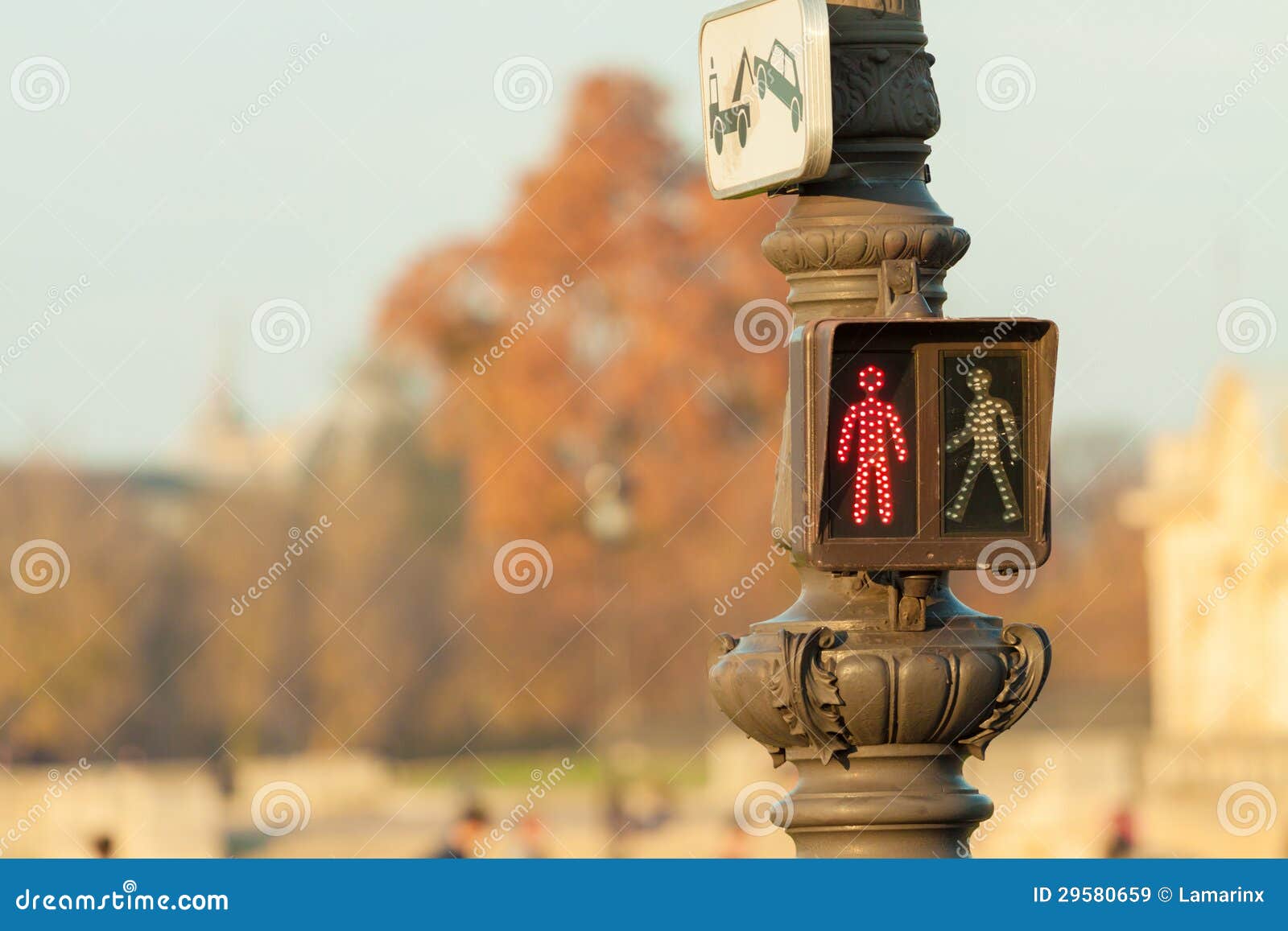 Pedestrian Traffic Lights At A Tramway And Street Intersection Show Red ...