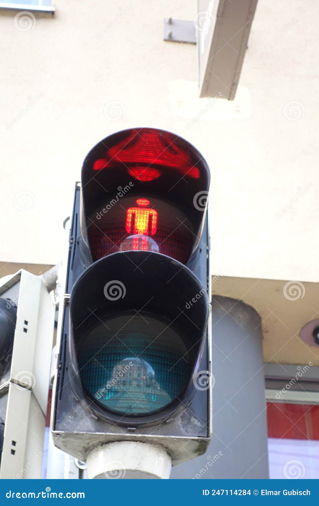 Red Pedestrian Traffic Light on the Street Stock Photo - Image of ...