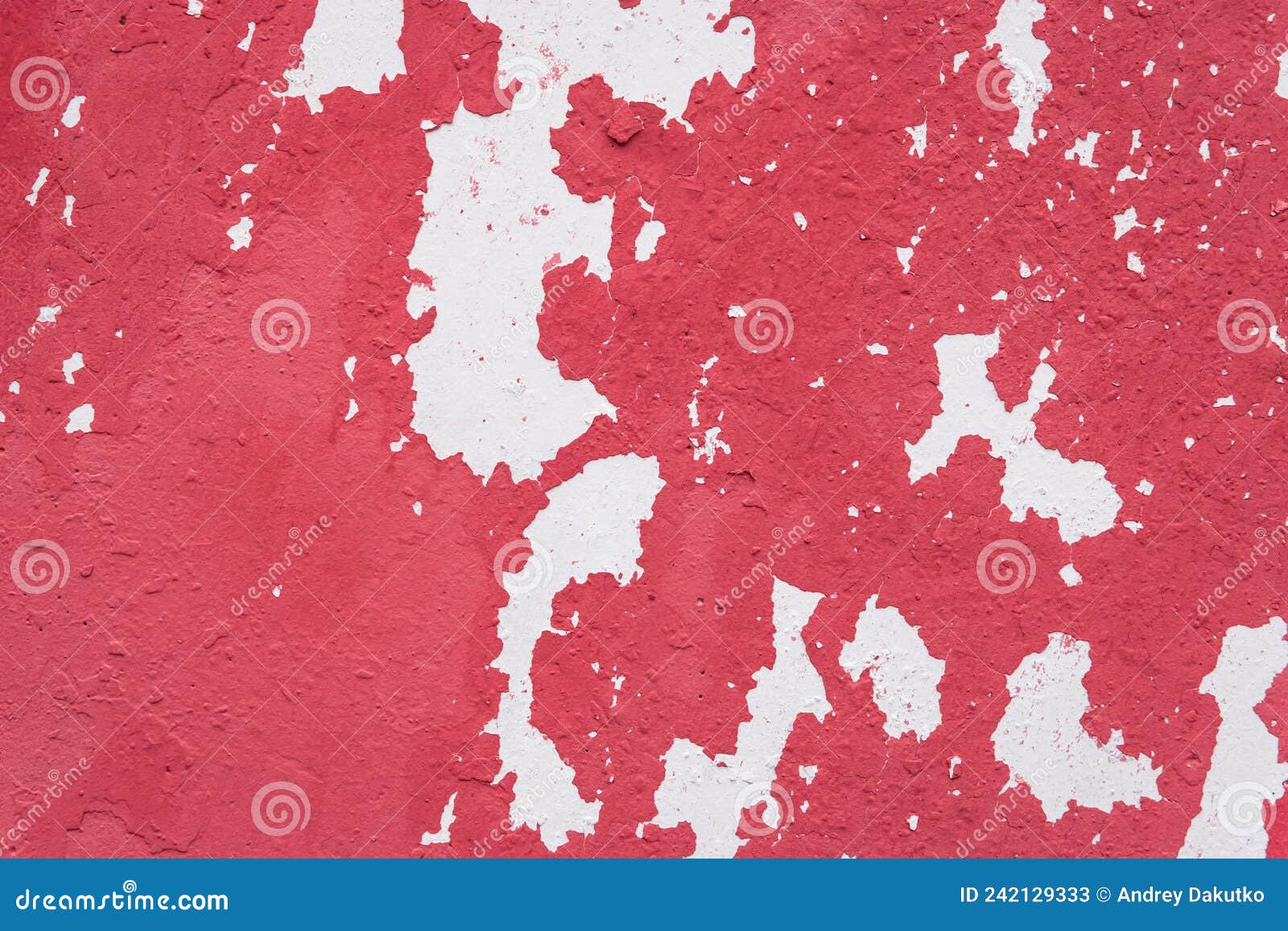 Red Peeling Paint Abstract Color Pattern Design Worn Weathered White ...