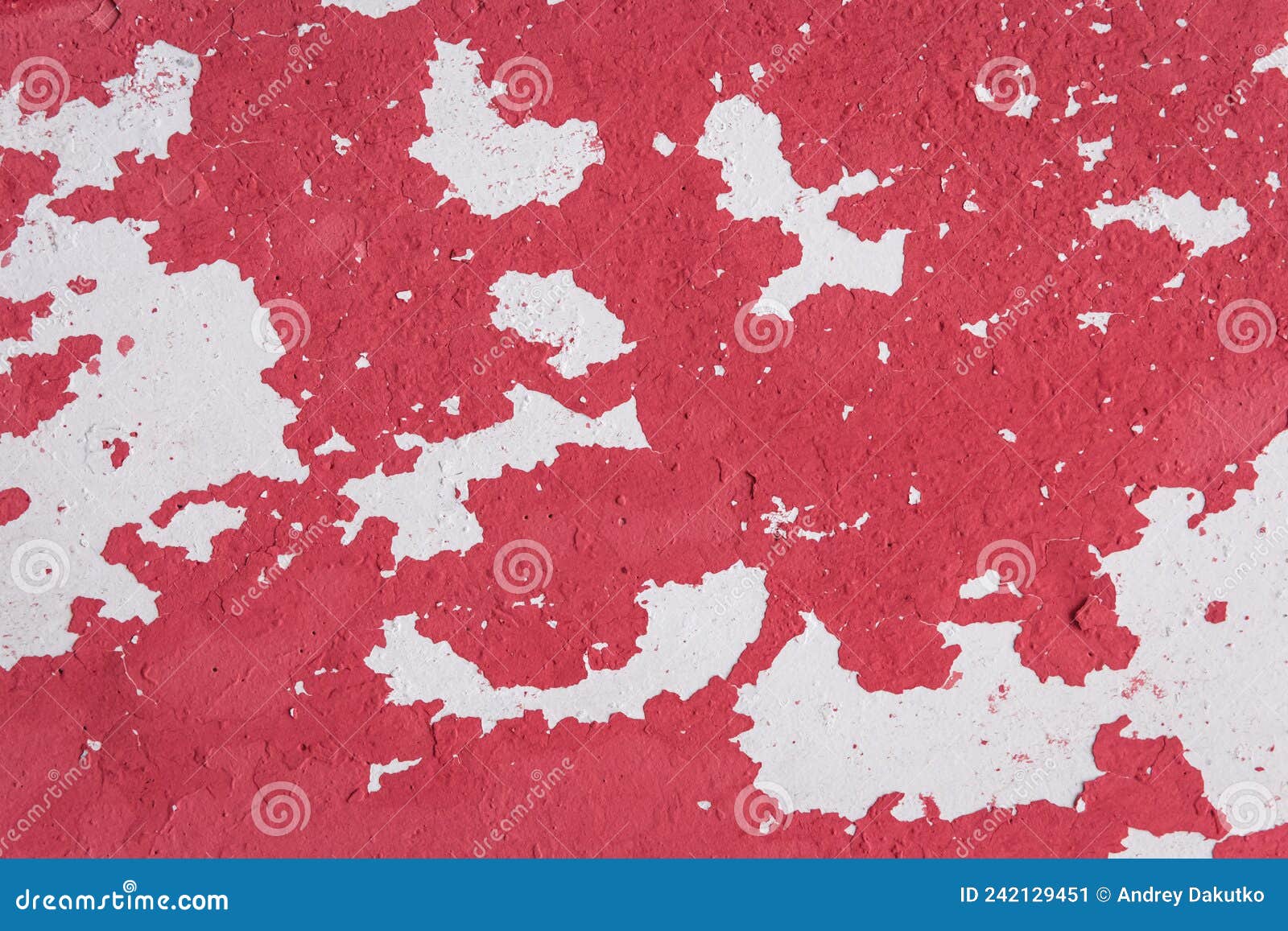Red Peeling Paint Abstract Color Pattern Design Worn Weathered White ...