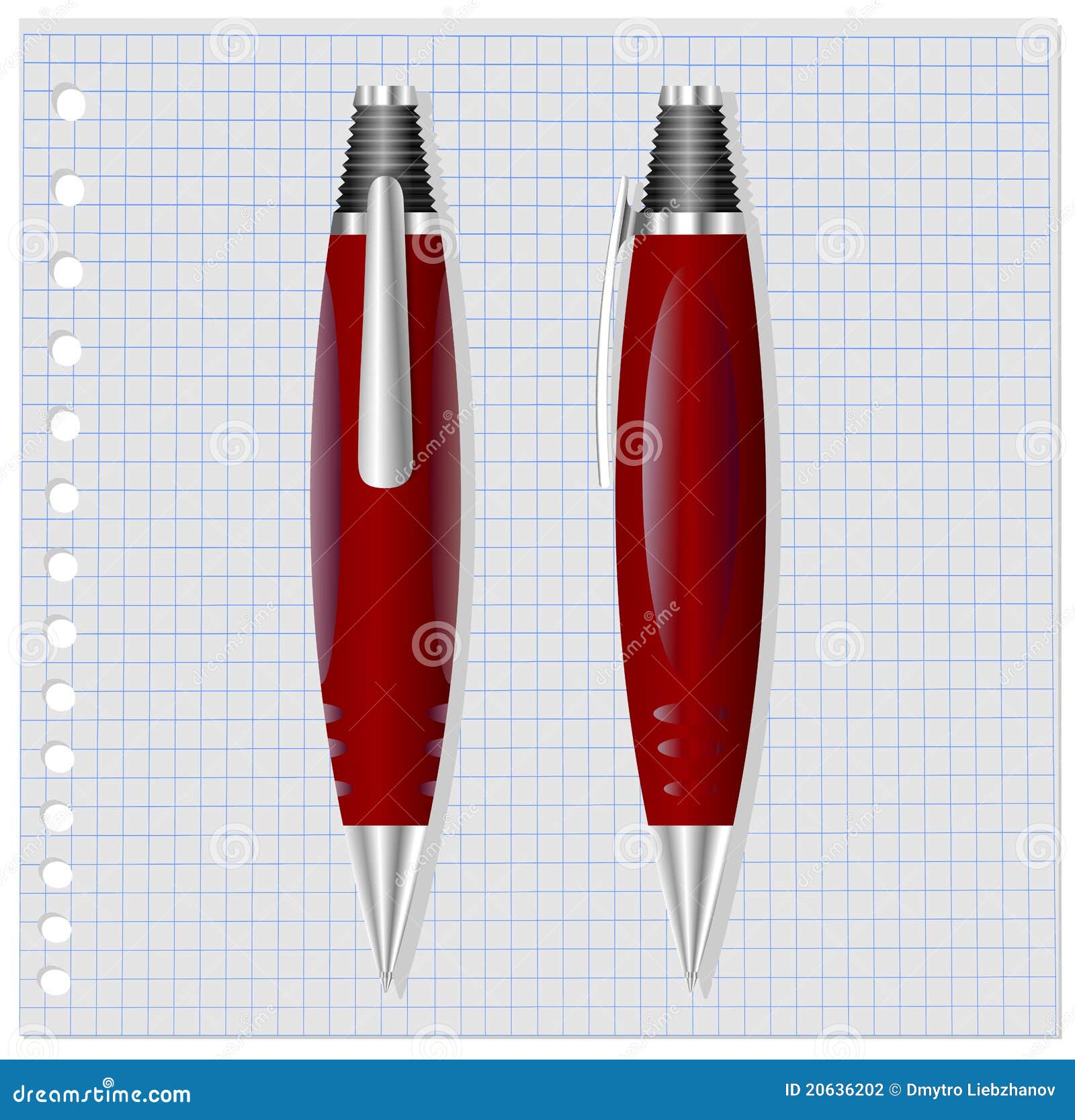 Red pen stock vector. Illustration of paper, corel, notebook - 20636202