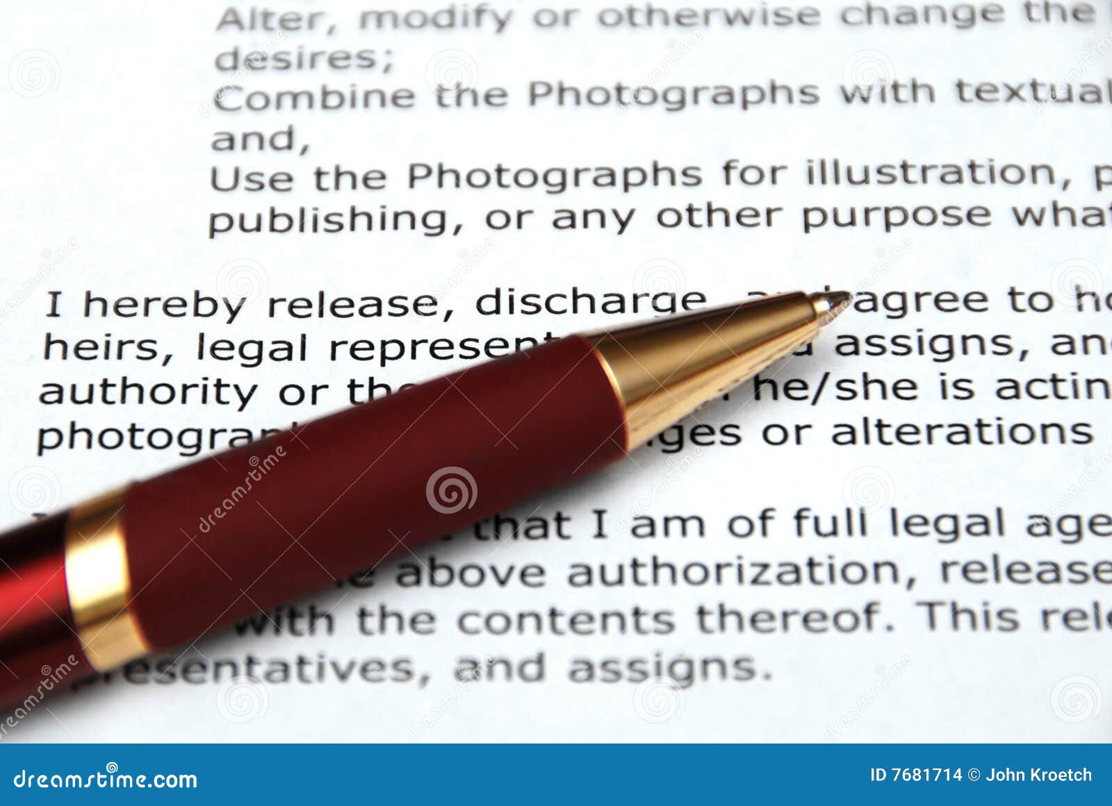 Red Pen and Contract stock photo. Image of document, horizontal - 7681714