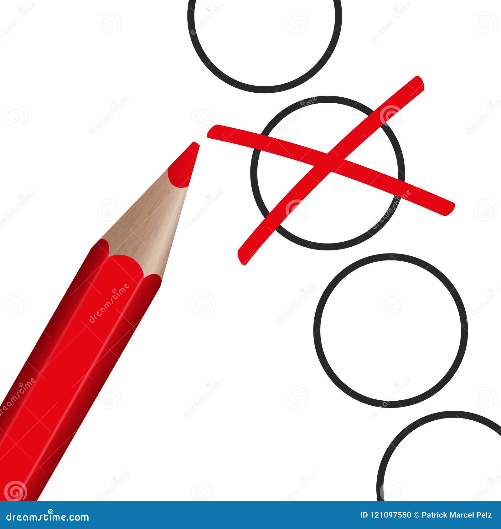 Red pen with Cross stock vector. Illustration of crayon - 121097550