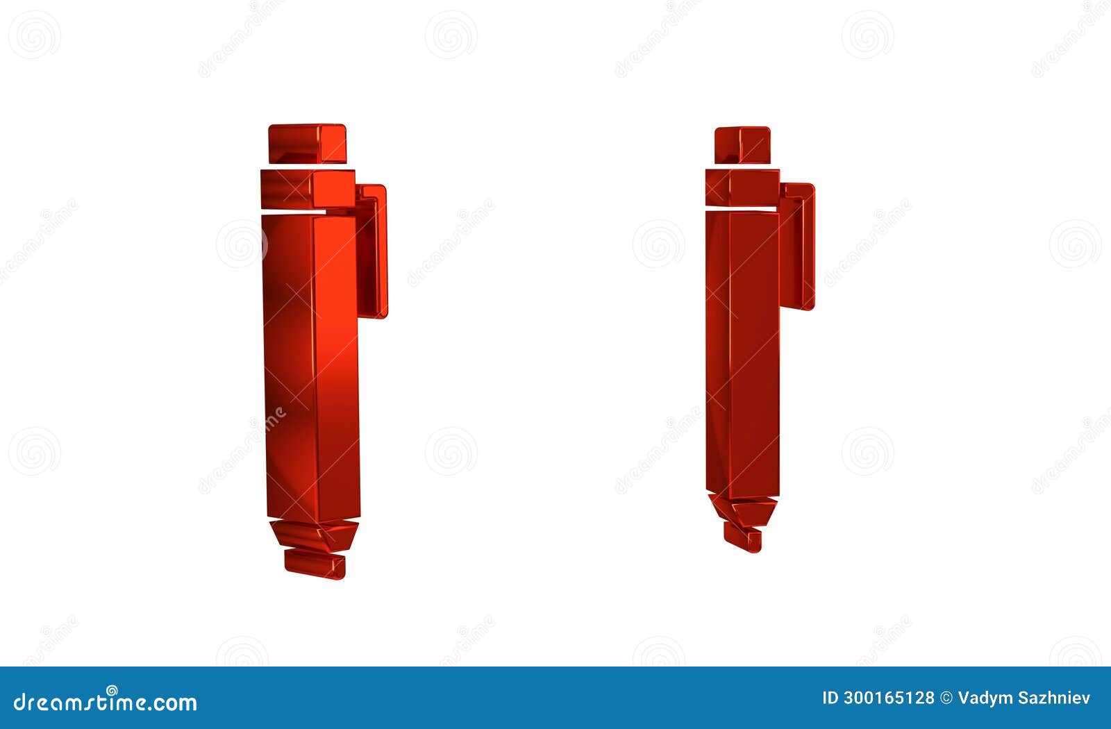 Red Pen Icon Isolated on Transparent Background. Stock Illustration ...
