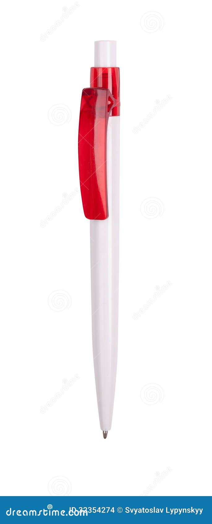 Red pen isolated on white stock photo. Image of silver - 32354274