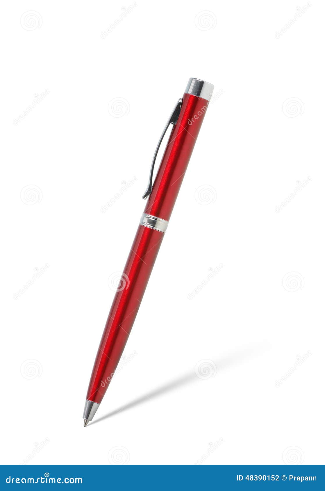 Red pen isolated on white stock photo. Image of office - 48390152