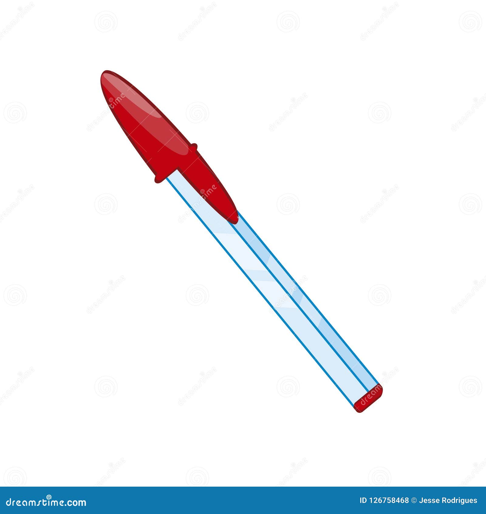 Red Pen Vector Art Isolated. Stock Illustration - Illustration of ...