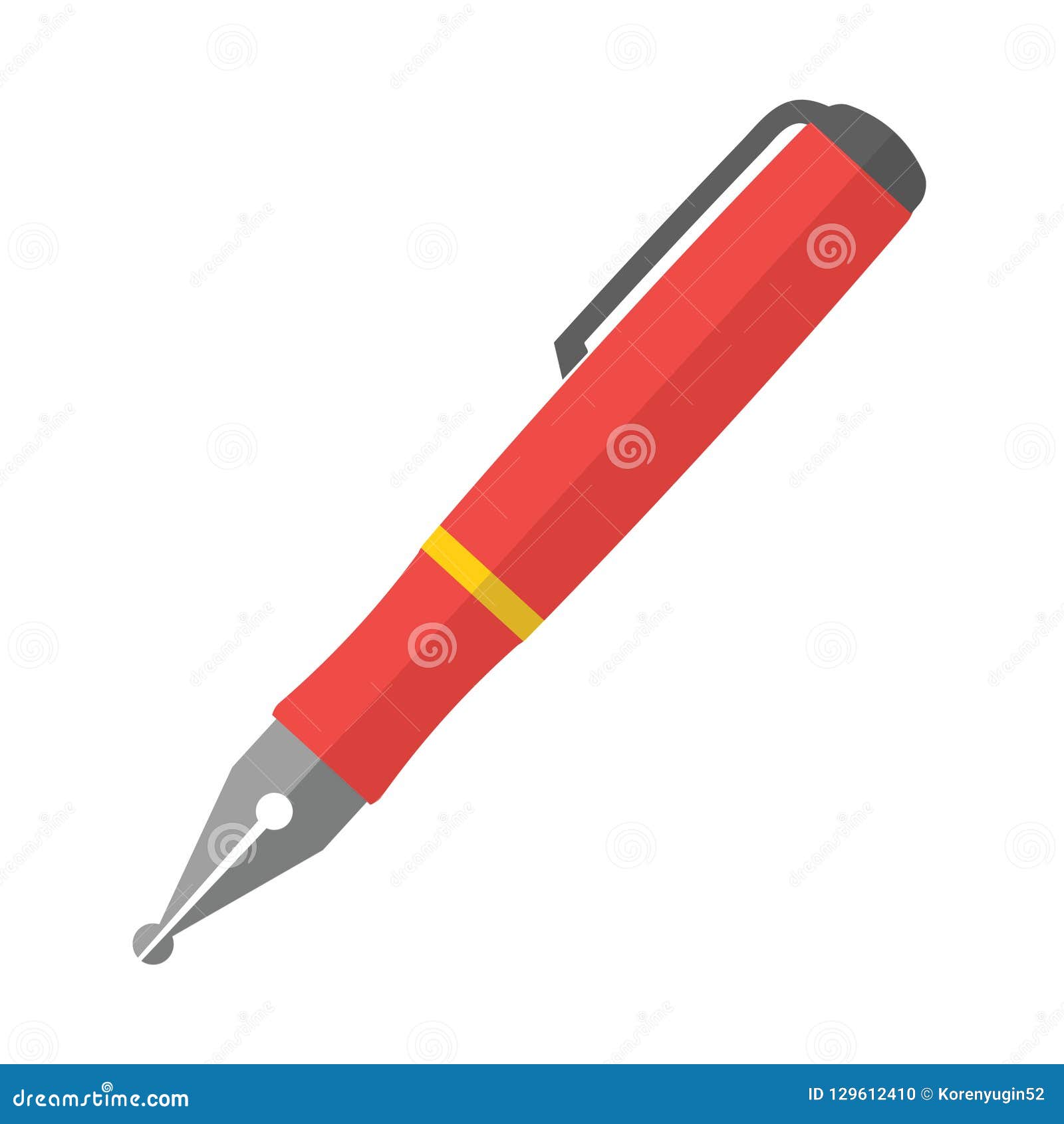 Red Pen Web Icon, Stock Vector Illustration in Cartoon Style Stock ...
