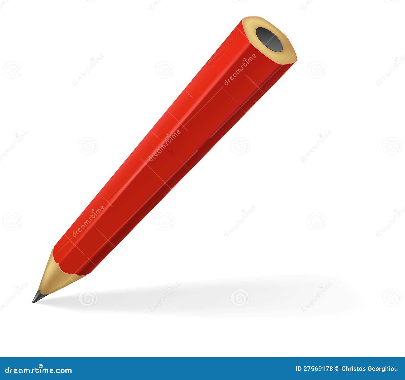 Red pencil stock vector. Illustration of wooden, wood - 27569178