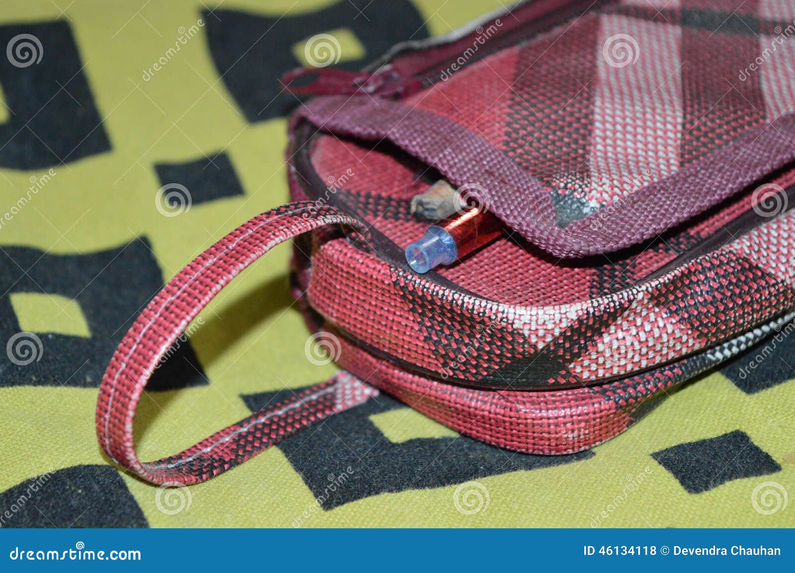 A red pencil box stock photo. Image of sheet, pencil - 46134118