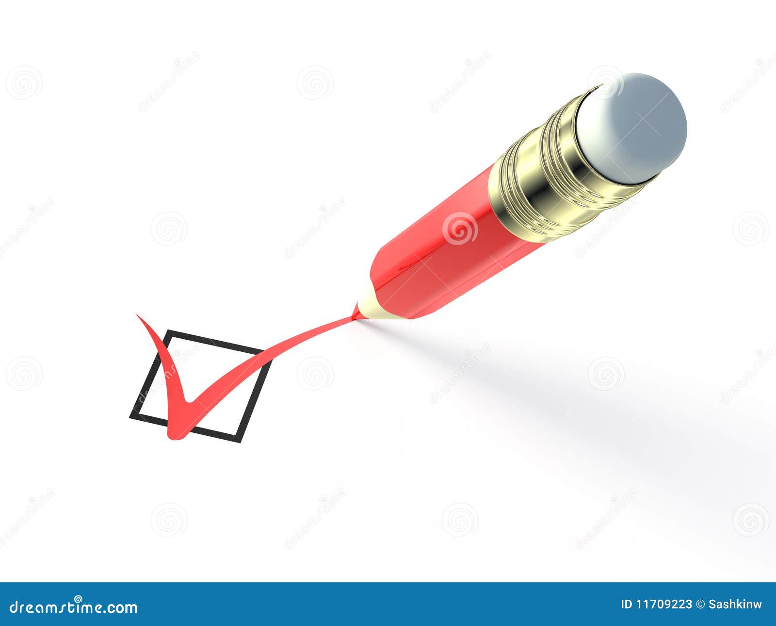 Red pencil checking stock illustration. Illustration of note - 11709223