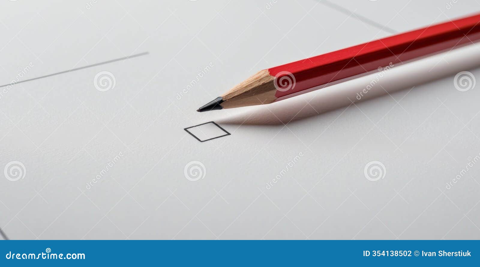 Red Pencil is Checking the Box on a Checklist on a White Notebook Stock ...