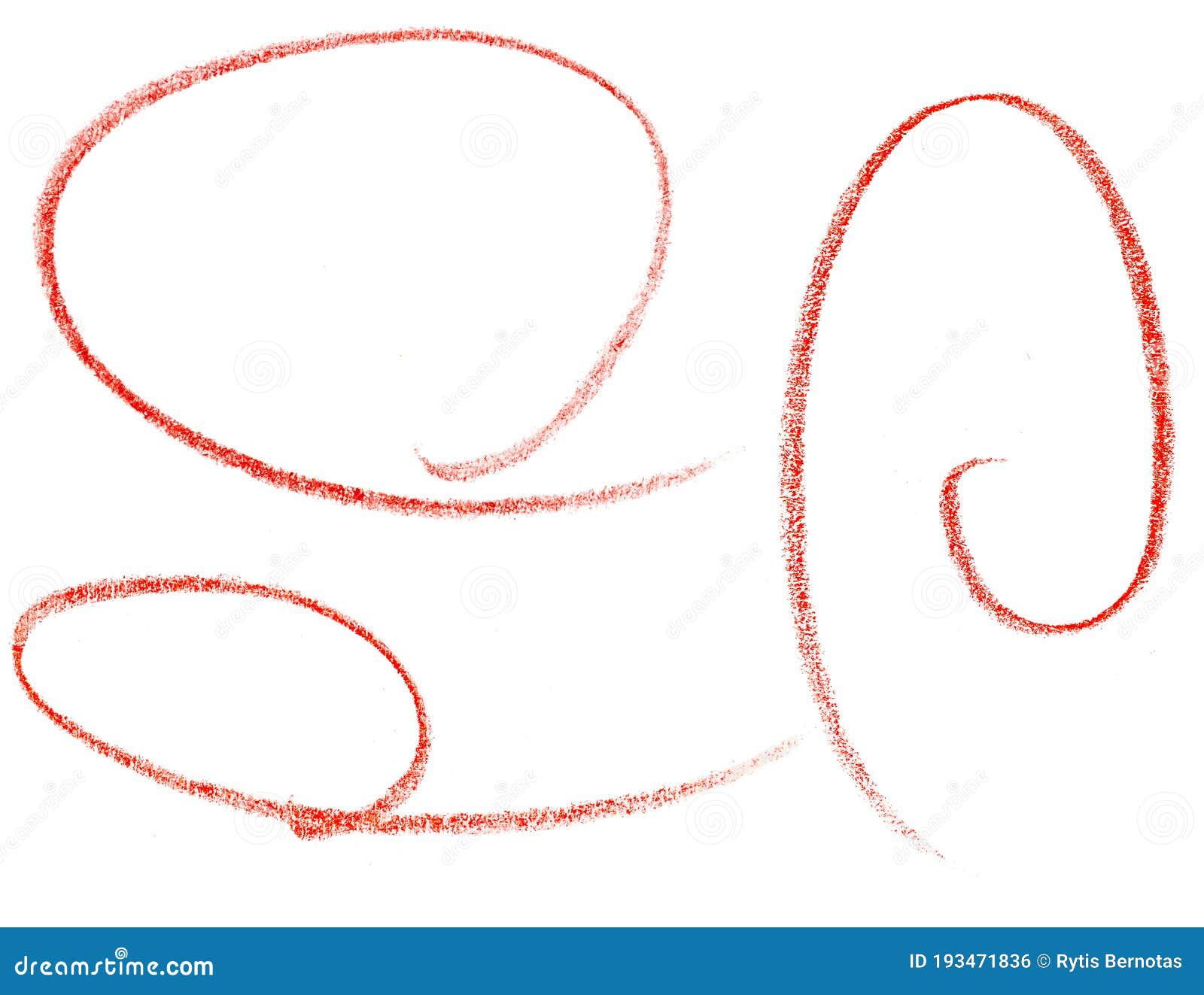 Red Pencil Circle Drawings on White Background Stock Photo - Image of ...
