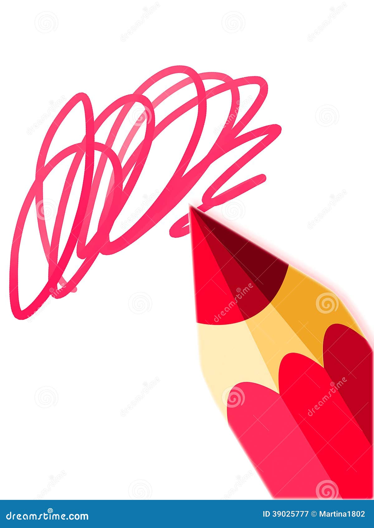 Red pencil closeup stock illustration. Illustration of school - 39025777