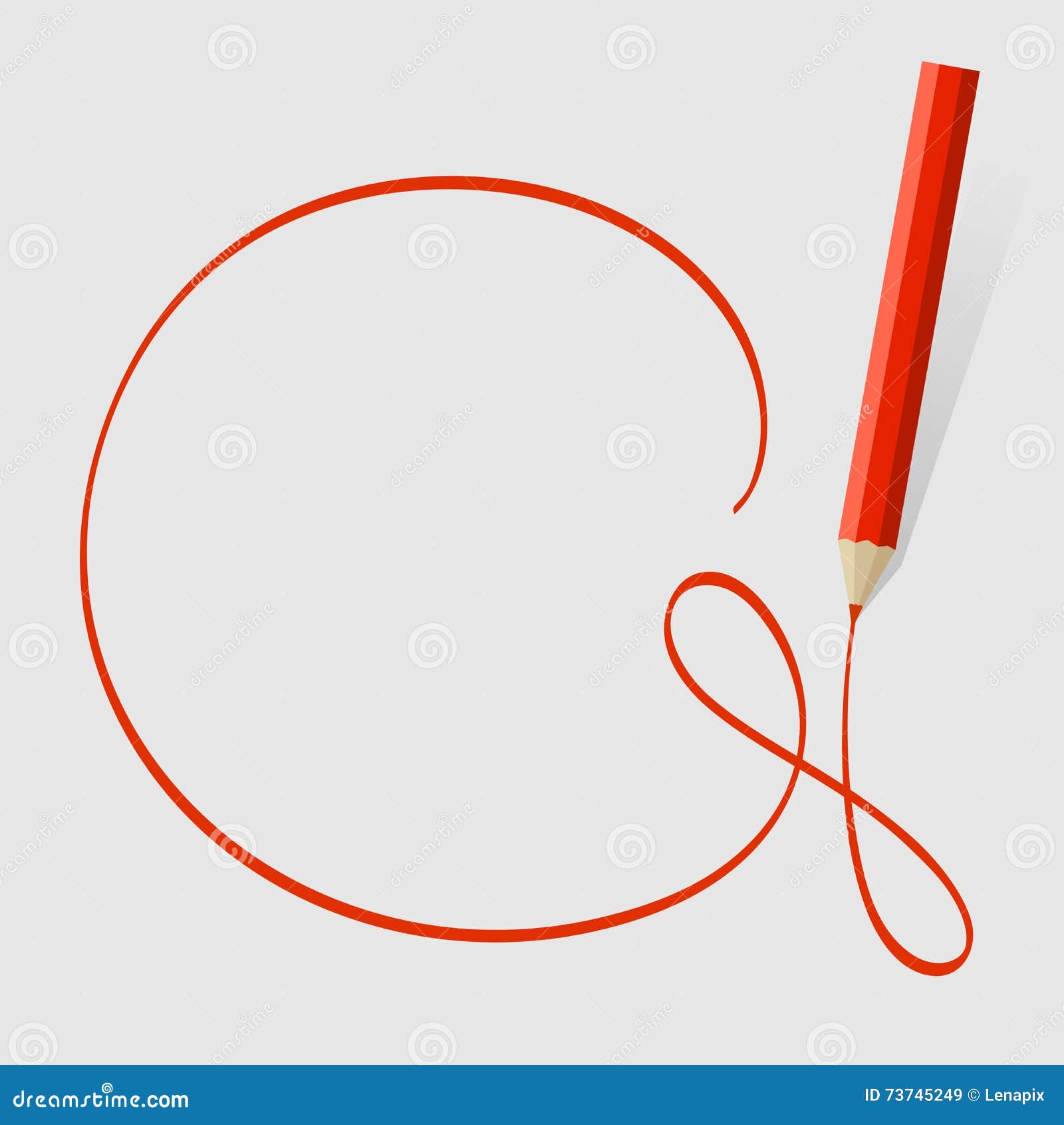 Red pencil drawing stock vector. Illustration of sign - 73745249