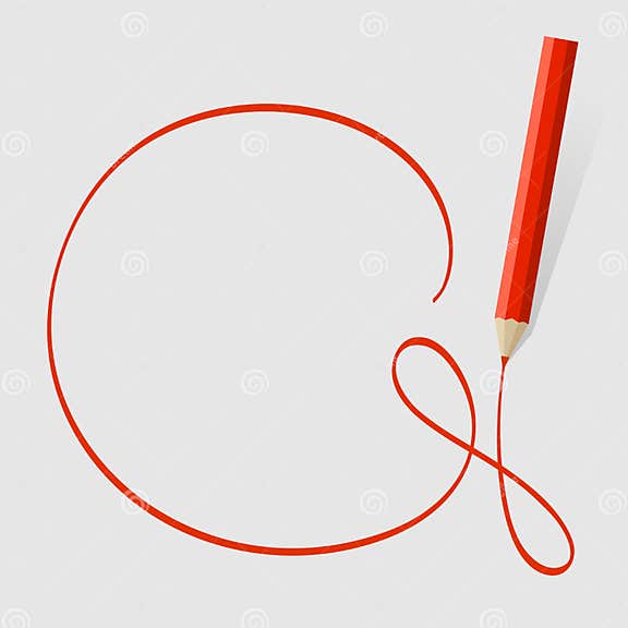 Red pencil drawing stock vector. Illustration of sign - 73745249
