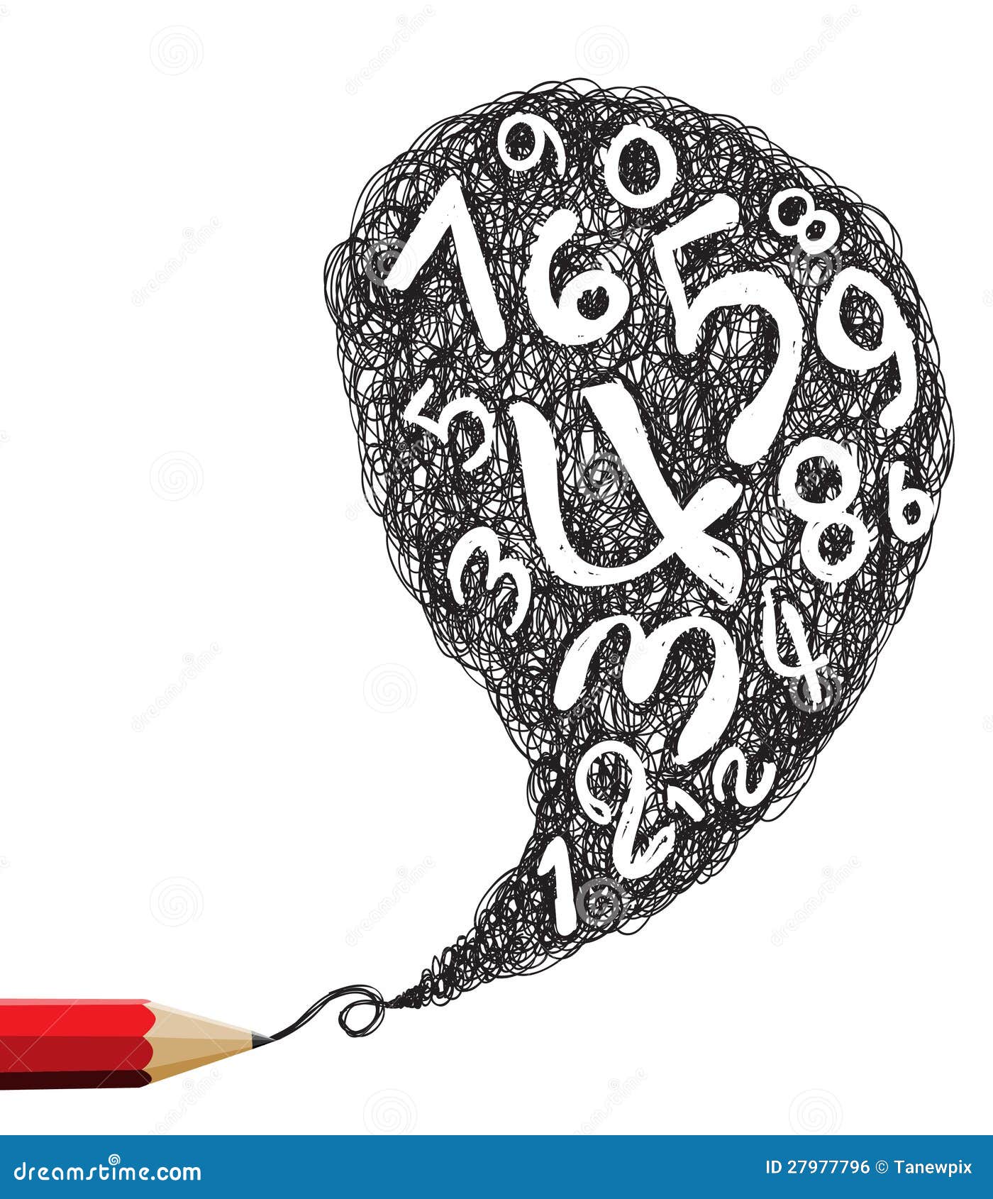 Red Pencil Drawing Speech Numbers Symbols Clipart And Illustrations