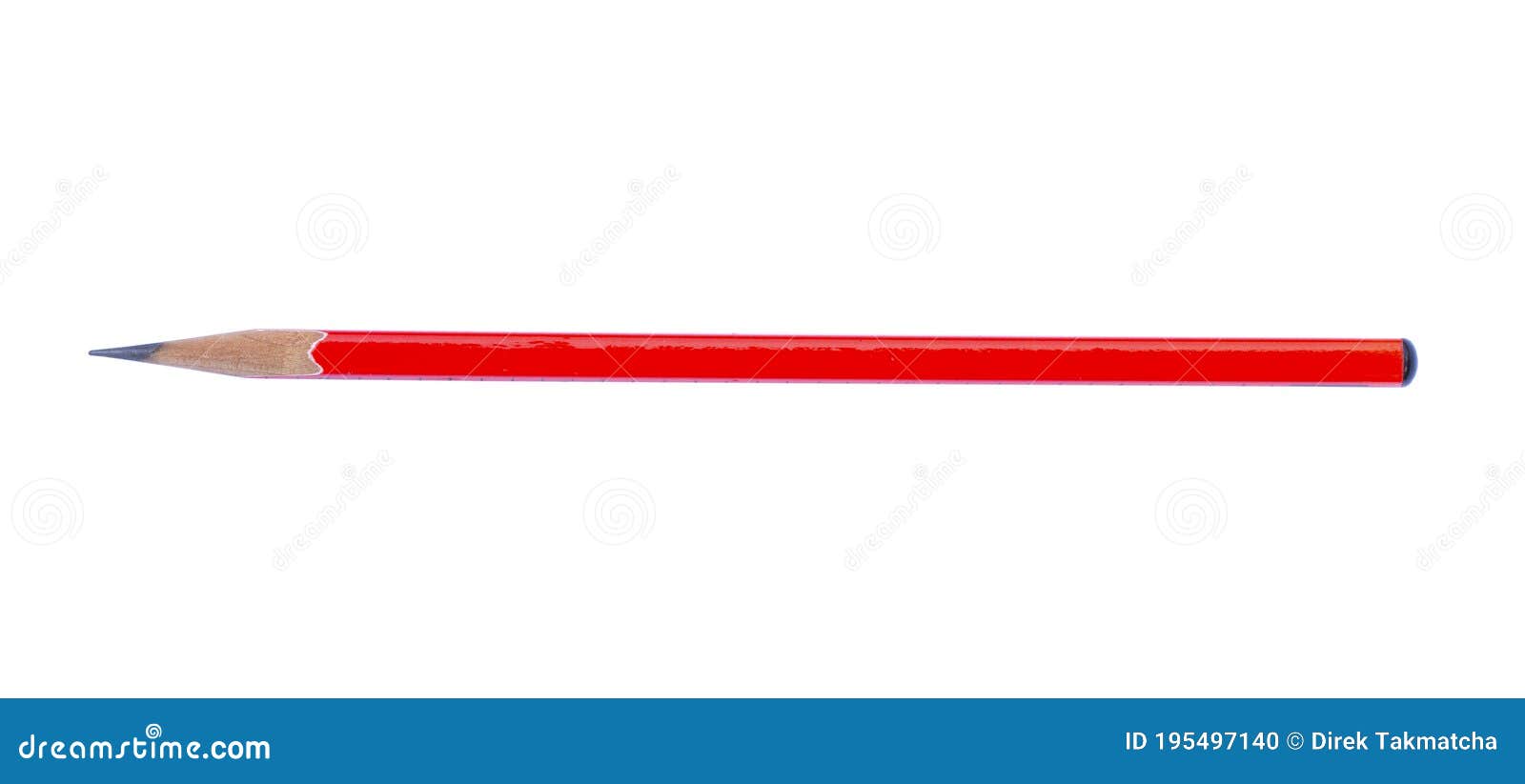 Red pencil isolated. stock photo. Image of white, school - 195497140