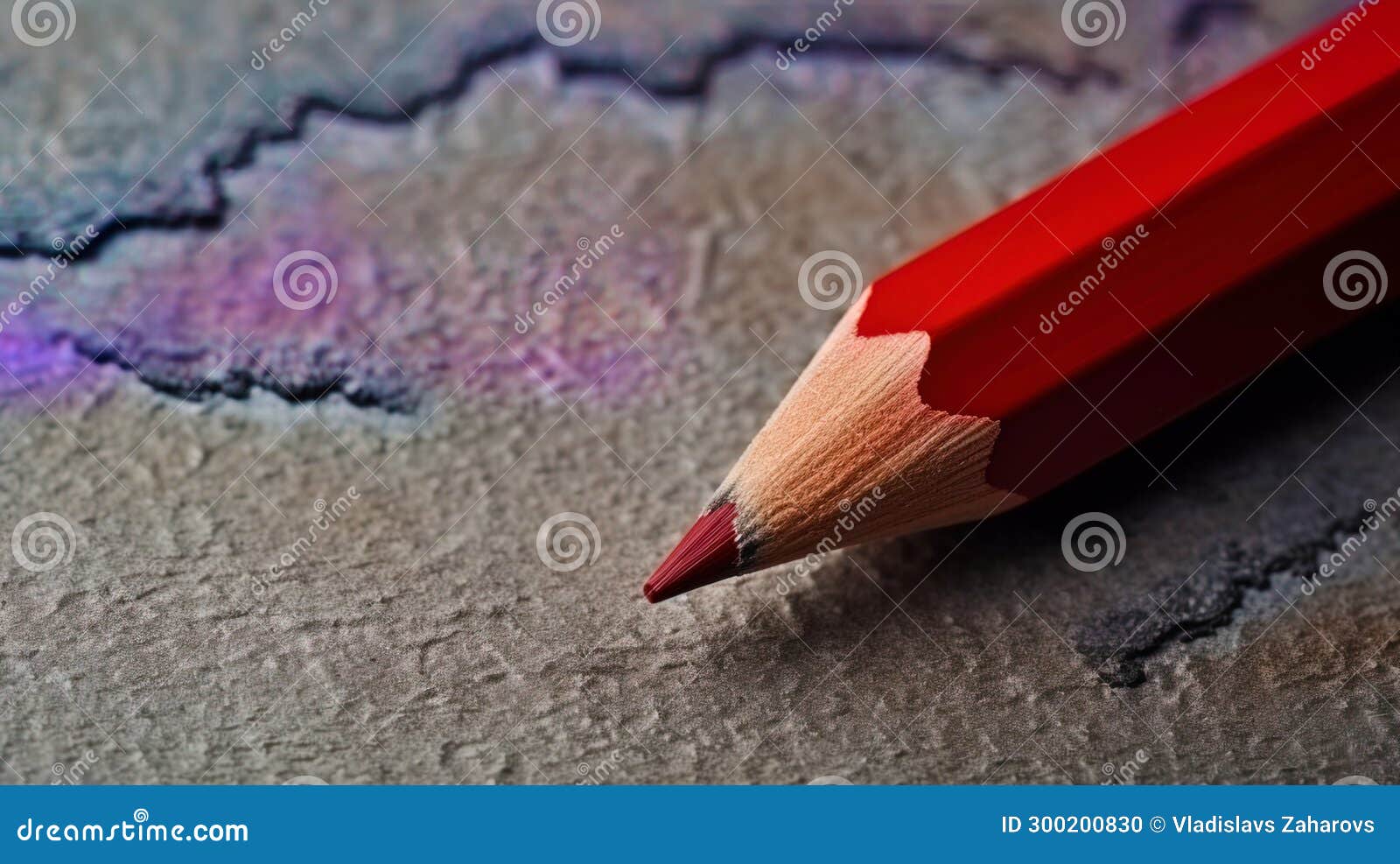 Red Pencil in Isolation with the Texture Stock Illustration ...