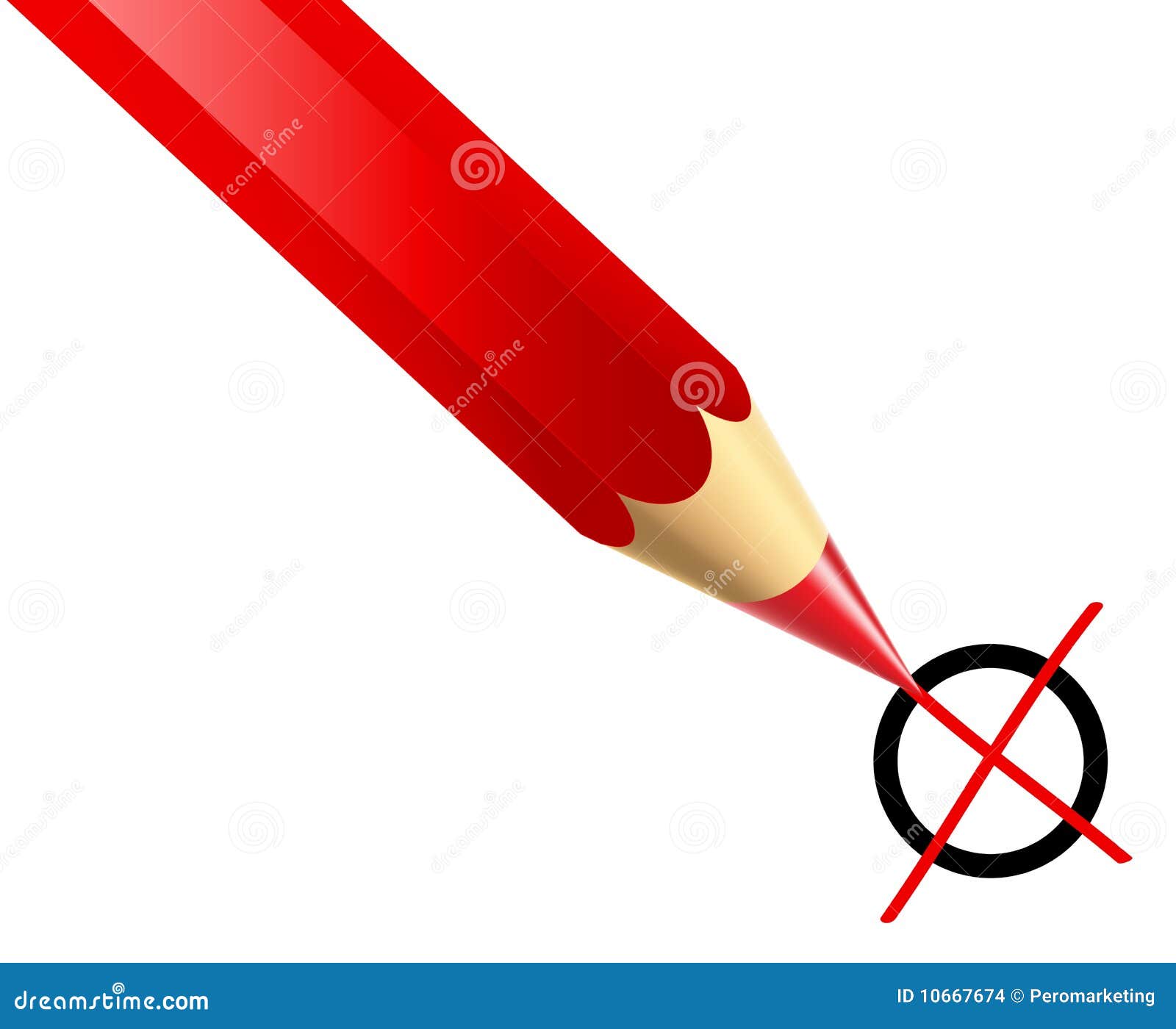 Red pencil marking x stock illustration. Illustration of rectangles ...