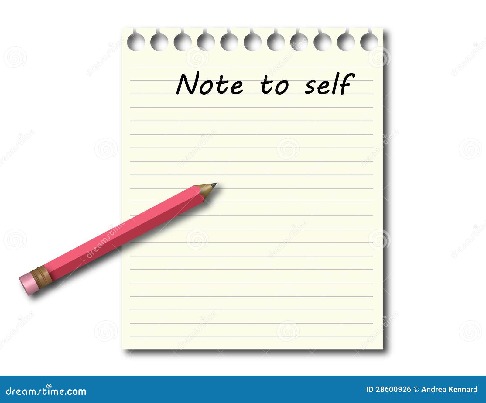 Red Pencil on Memo, Note To Self Stock Photo - Image of natural, pencil ...