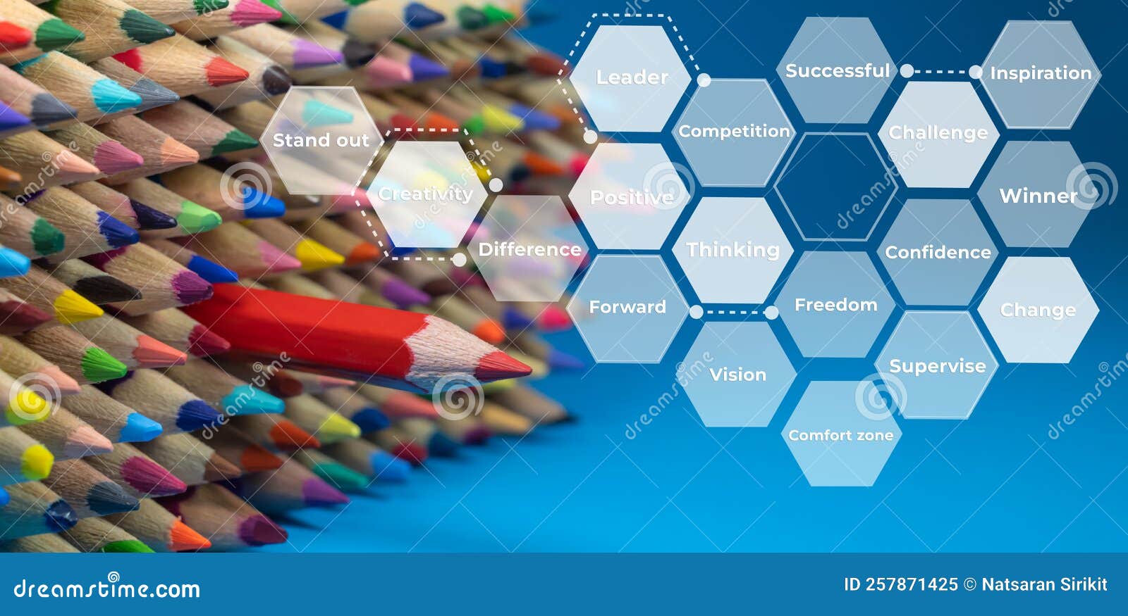 A Red Pencil is Pointed in the Opposite Direction of the Crayon with ...