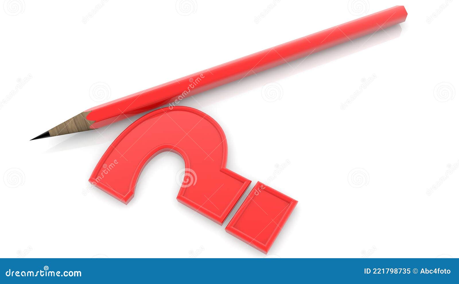 Red Pencil with Question Mark Stock Illustration - Illustration of sign ...