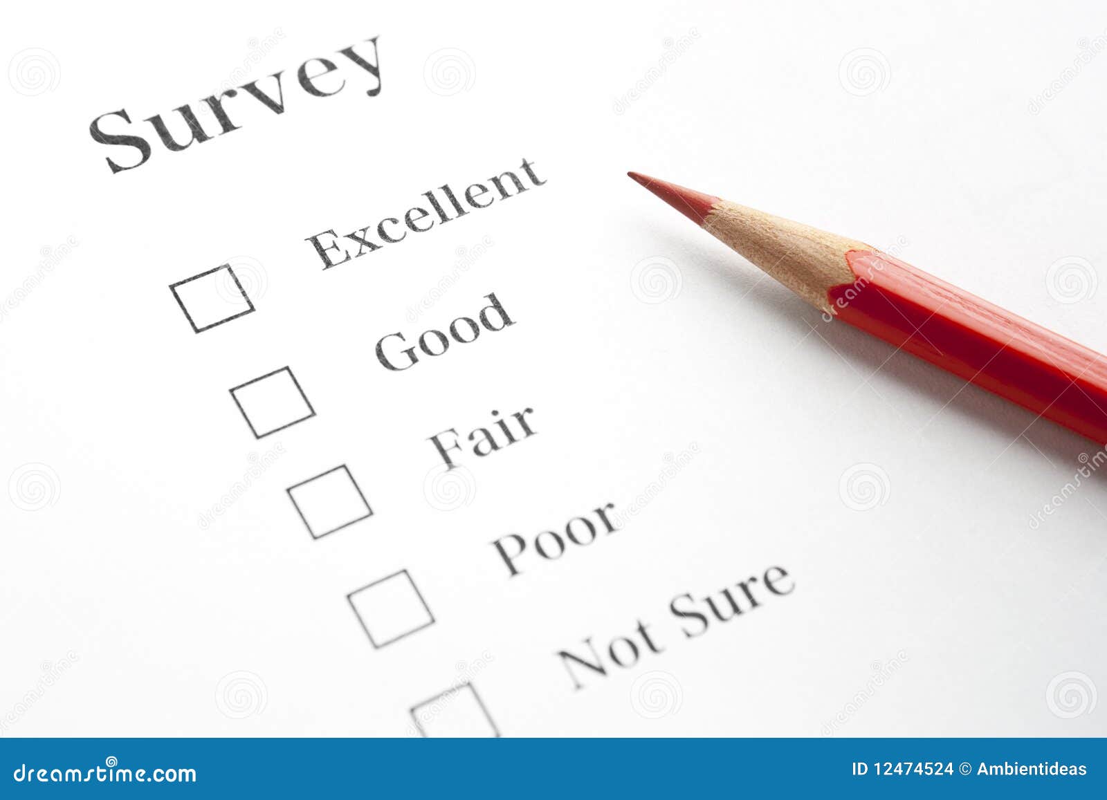 Red Pencil on Questionnaire Stock Photo - Image of exman, square: 12474524