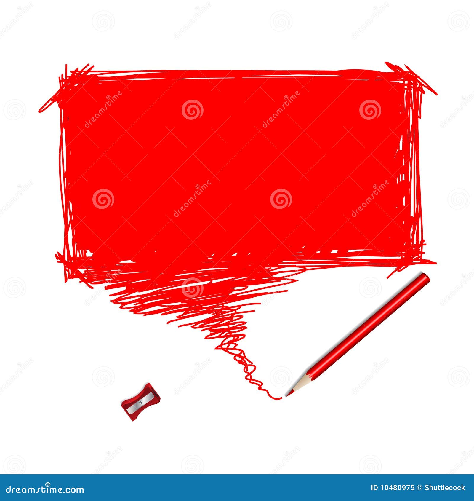 Red Pencil Scribble with Word Bubble Stock Vector - Illustration of ...