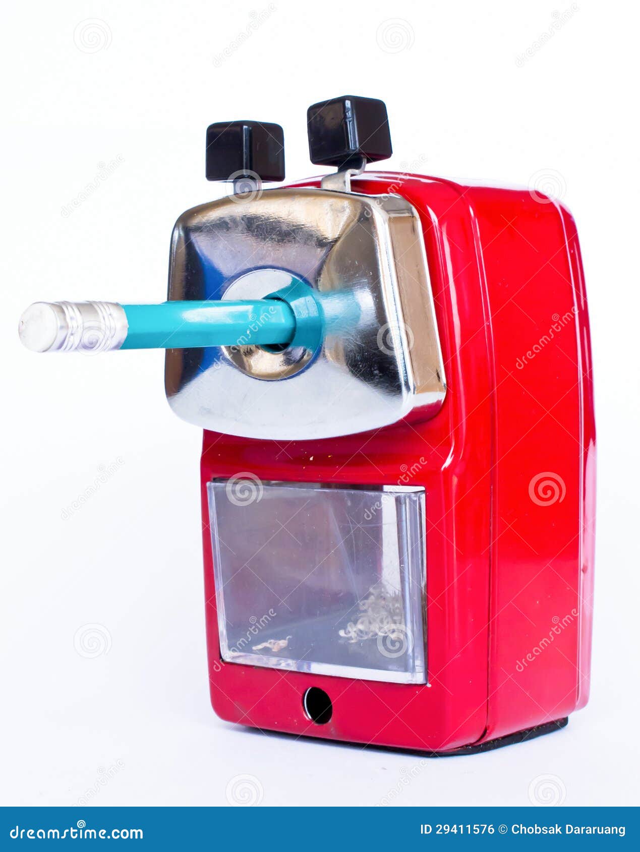 Red pencil sharpener stock photo. Image of sharpening - 29411576