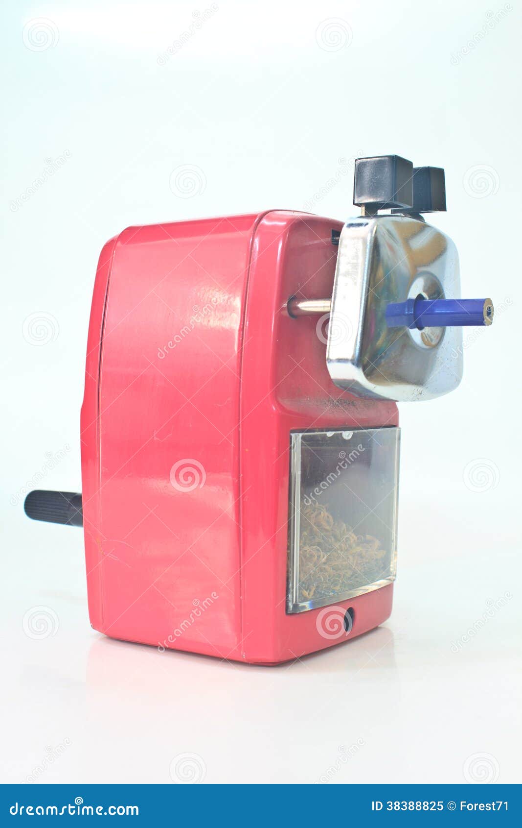 Red pencil sharpener stock image. Image of school, shavings - 38388825