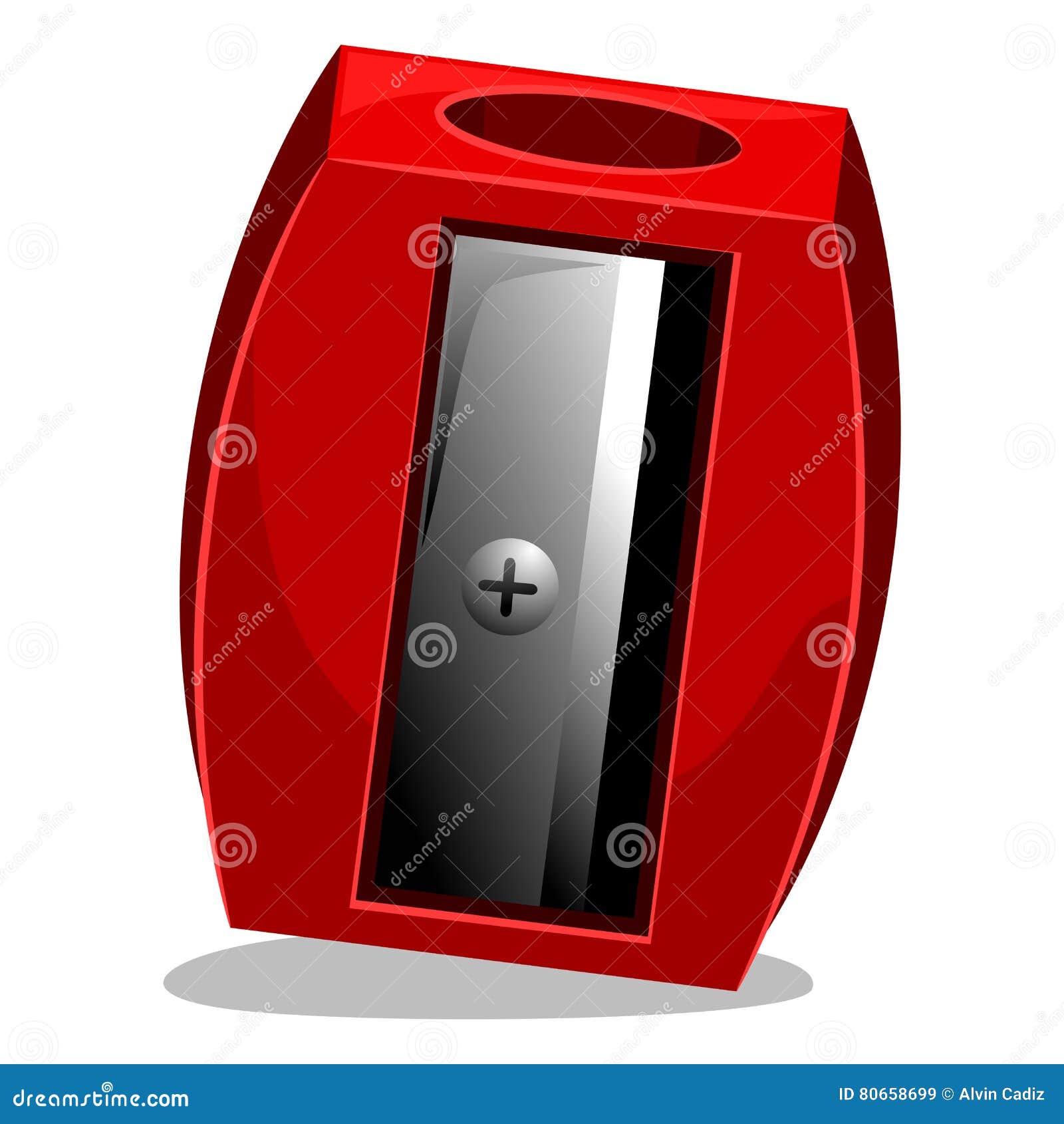Red Pencil Sharpener stock vector. Illustration of detail - 80658699