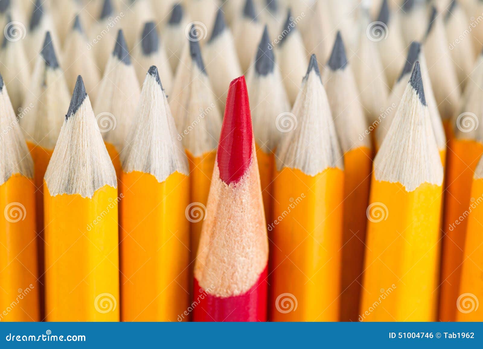 Red Pencil Tip in Stack of Regular Pencil Tips Stock Photo - Image of ...