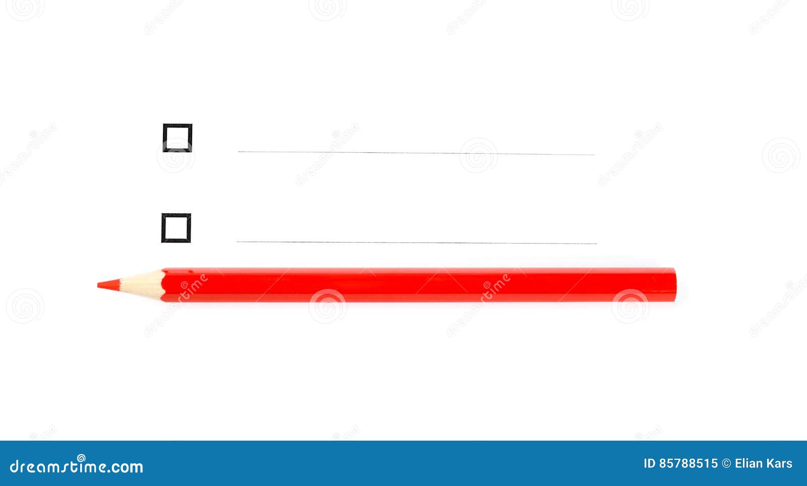 Red Pencil Under Two Unticked Checkboxes Stock Image - Image of mark ...