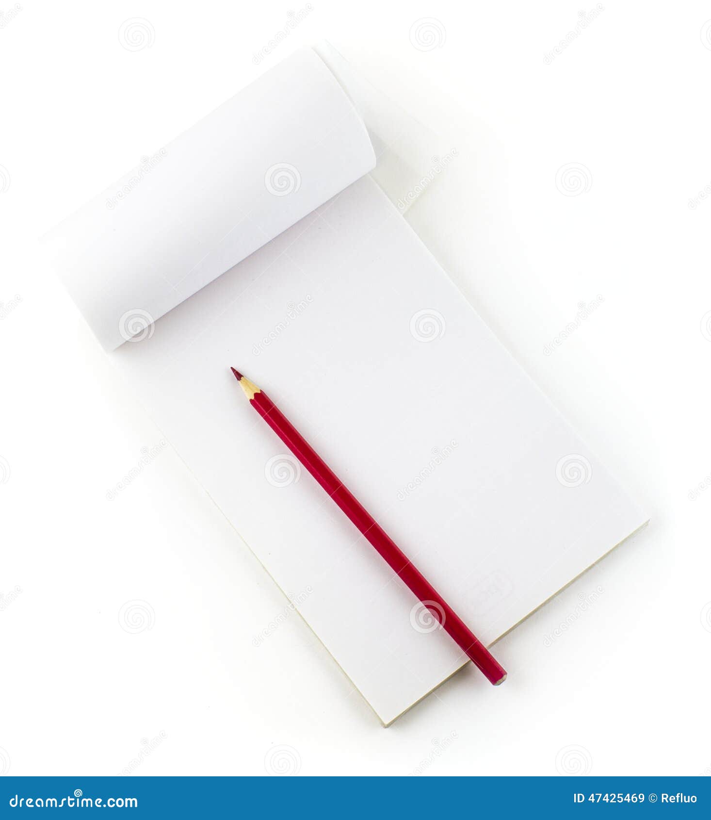 Red Pencil on White Notepad Stock Image - Image of idea, diary: 47425469