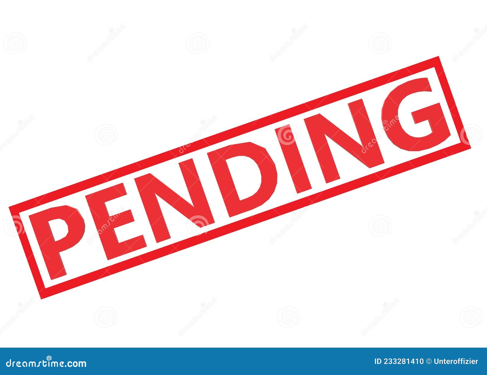 A Red Pending Ink Impression Stamp Marking Against a White Backdrop ...