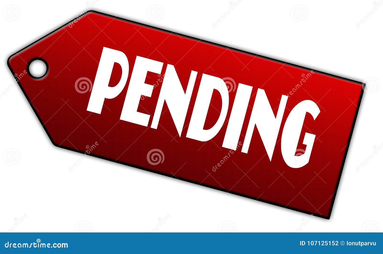 Red PENDING label. stock illustration. Illustration of square - 107125152
