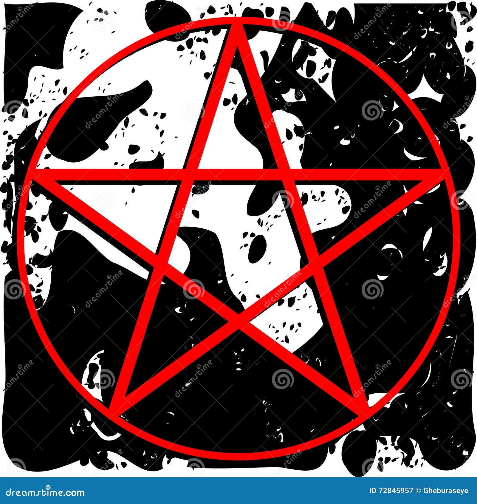 Red Pentacle On Spotted Background Cartoon Vector | CartoonDealer.com ...