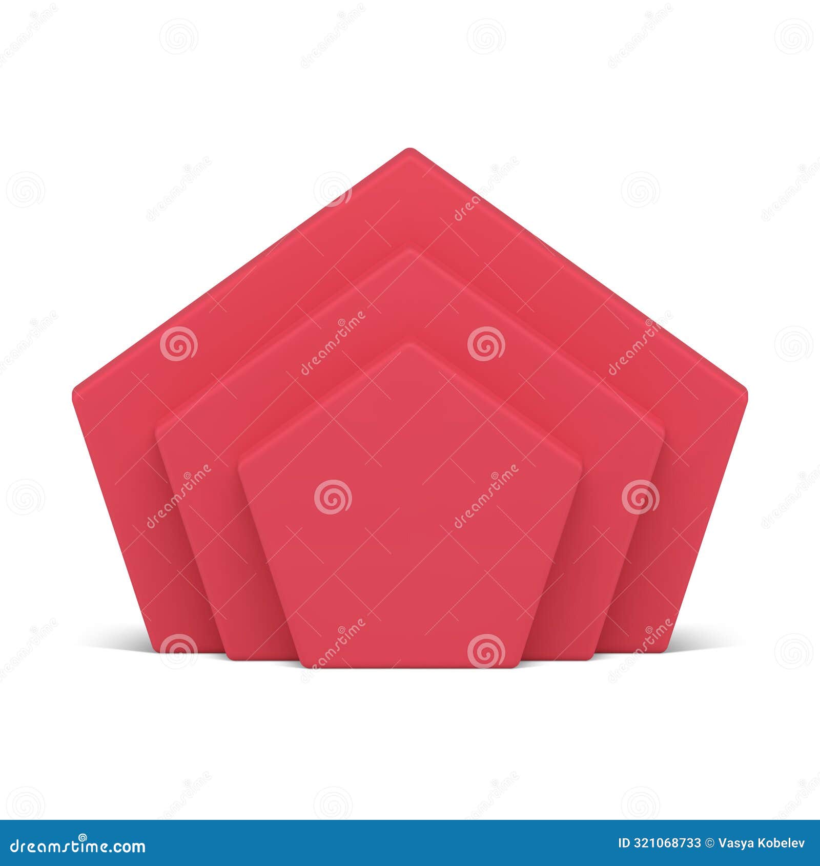 Red Pentagonal Multilayer Vertical Wall Geometric Base Foundation ...