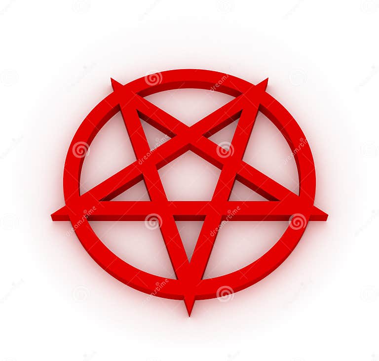 Red Pentagram stock illustration. Illustration of black - 12794370