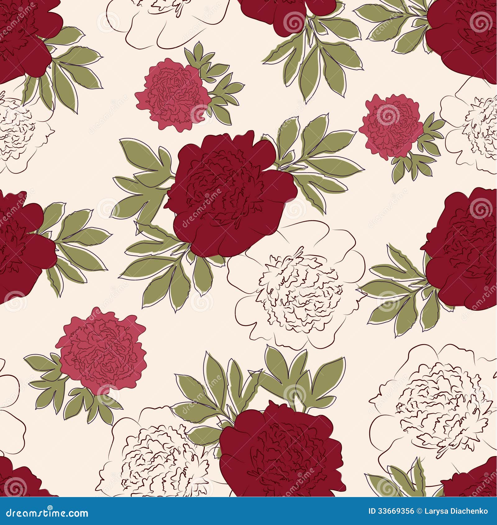 Red peonies stock vector. Illustration of bouquet, shower - 33669356