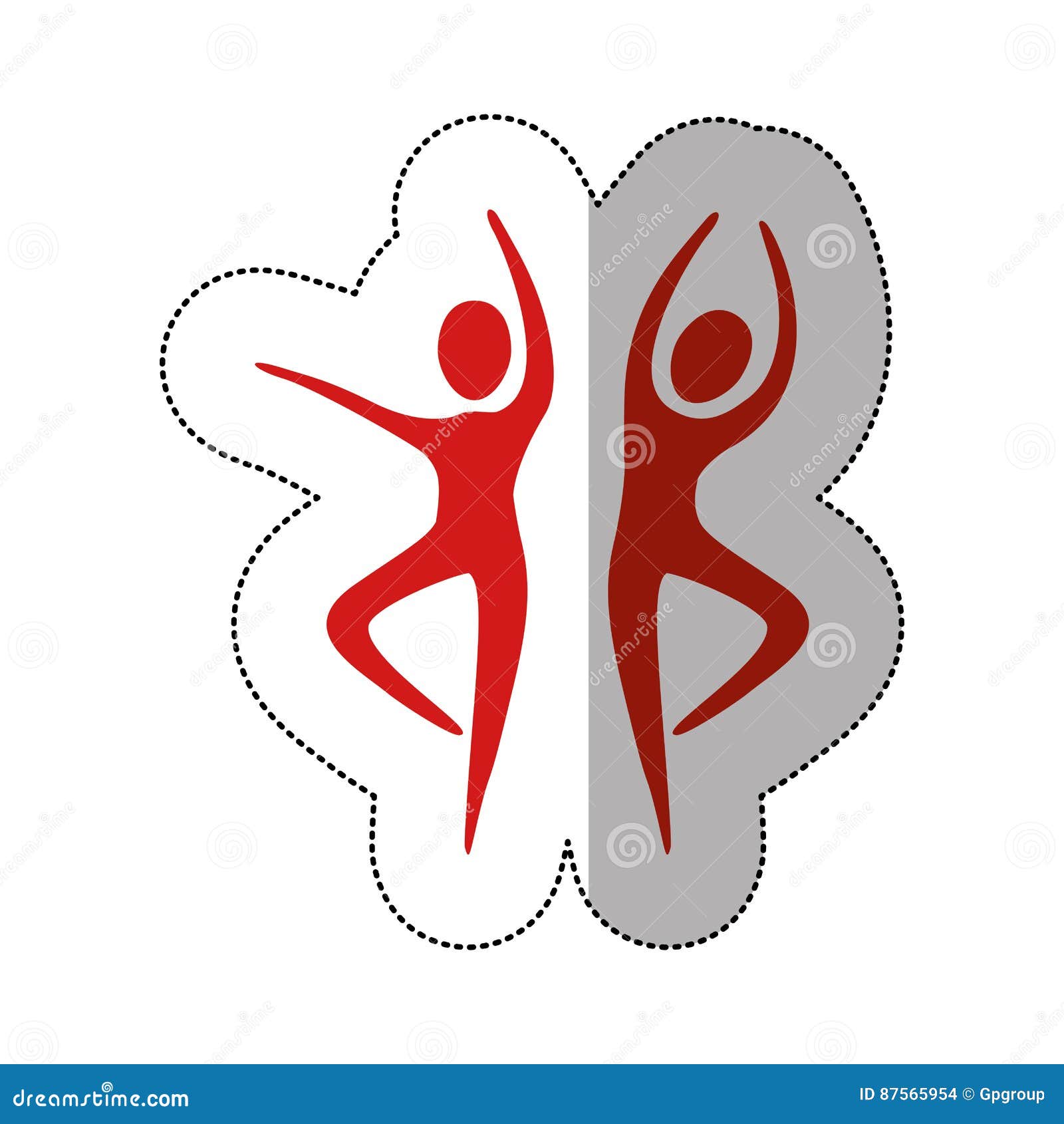 Red People Dancing Together Icon Stock Illustration - Illustration of ...
