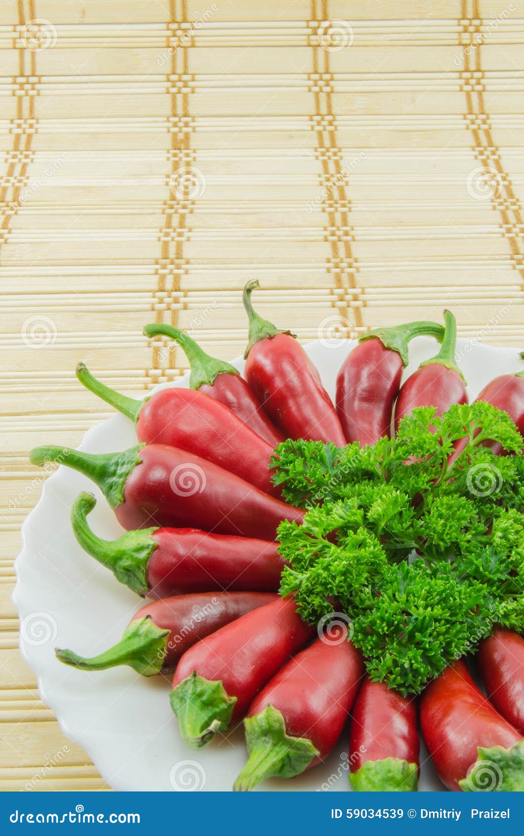 Red peper stock image. Image of single, pepper, parsley - 59034539