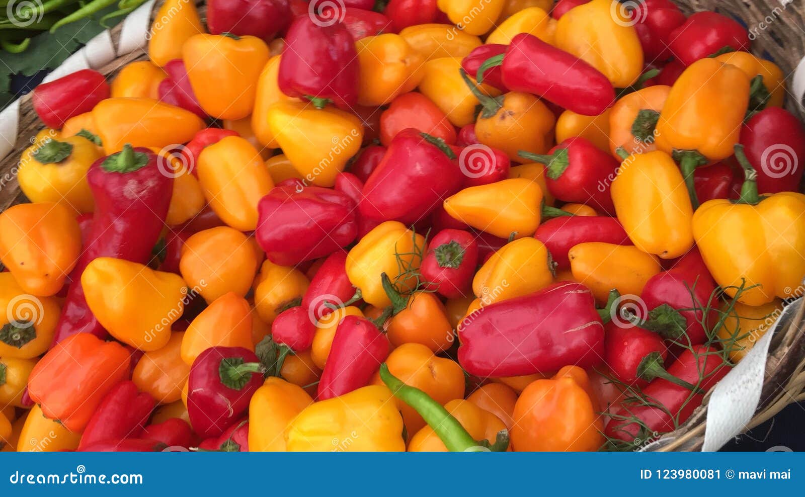 Red pepper in basket stock image. Image of healthy, beverage - 123980081